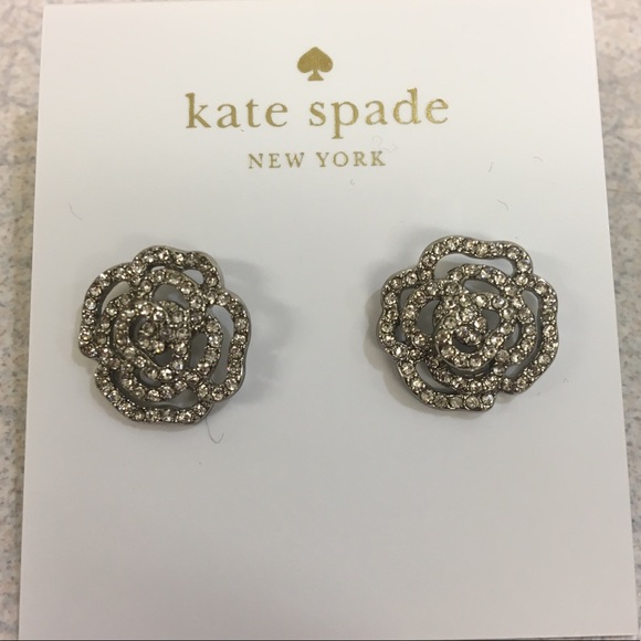 kate spade | Jewelry | Beautiful Nwot Kate Spade Crystal Rose Earrings ...